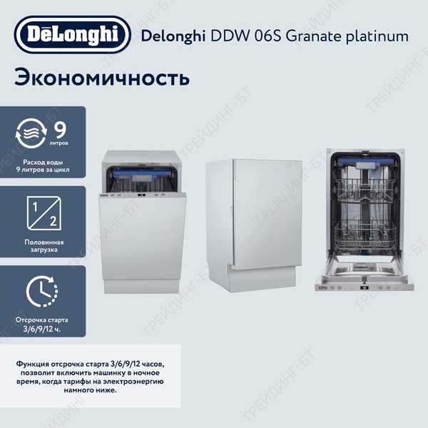 Встраиваемая посудомоечная машина DeLonghi DDW06S Granate platinum ...