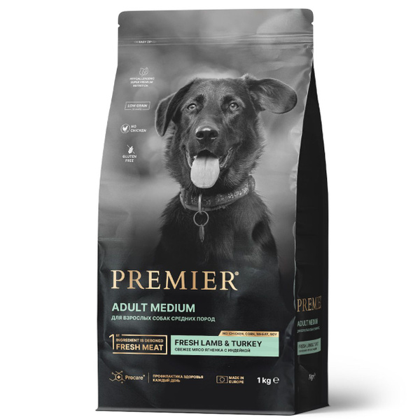 Premier Dog Adult Medium Lamb & Turkey корм сухой гипоаллергенный ...