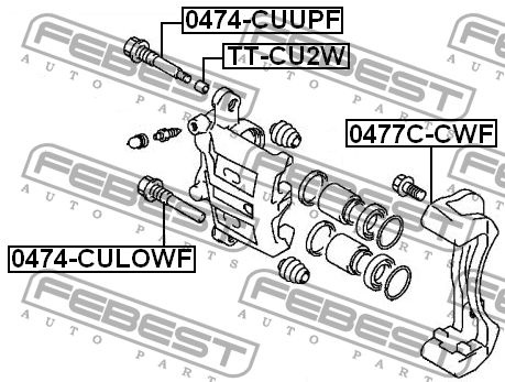 Втулка направляющая тормозного суппорта перед прав лев Febest 0474 ...