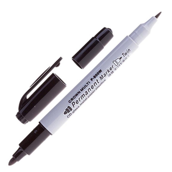 Crown Маркер перманентный Multi Marker Twin, двусторонний, черный ...