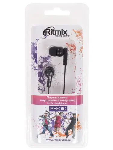 Наушники Внутриканальные Ritmix Внутриканальные стерео наушники RH-010, 20-20000Гц, 32 Ом ...