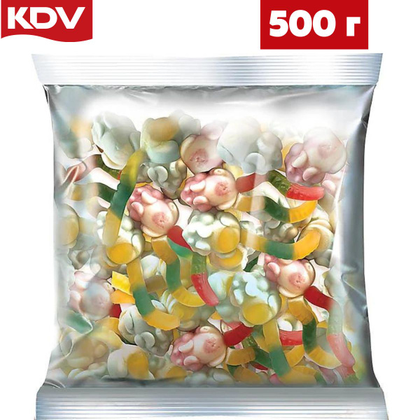 Мармелад жевательный КДВ Крут Фрут, со вкусом вишни и смородины со сливками в виде мышек 500 г ...