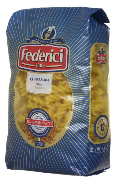 Макаронные изделия Federici Fusilli спиральки, 500 г, 4 шт - купить с доставкой по выгодным ...
