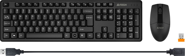Комплект: клавиатура и мышь беспроводные A4TECH 3330N черный ...