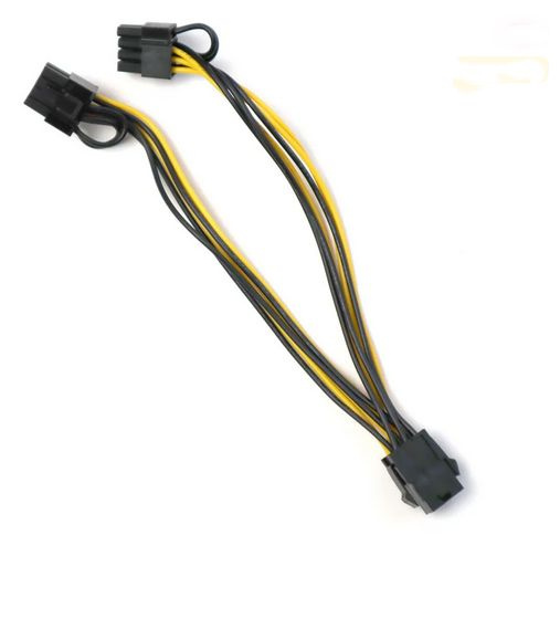 Переходник питания для видеокарты PCI-e 6pin на 2 x 8pin - купить с ...