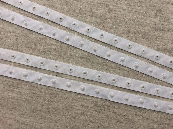 Тесьма с кнопками 8мм, арт ЛЕН 10-2, отрез 2 метра, комплект из 2-х ...