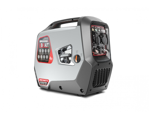 Электростанция BRAIT BR2000i бензиновая инверторная (220В/2х16А,12В/8.3А,1.8/2.0кВт,4-такт,2.8л ...