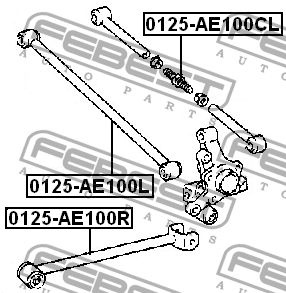 Тяга подвески продольная зад прав лев Febest 0125-AE100R - купить по ...