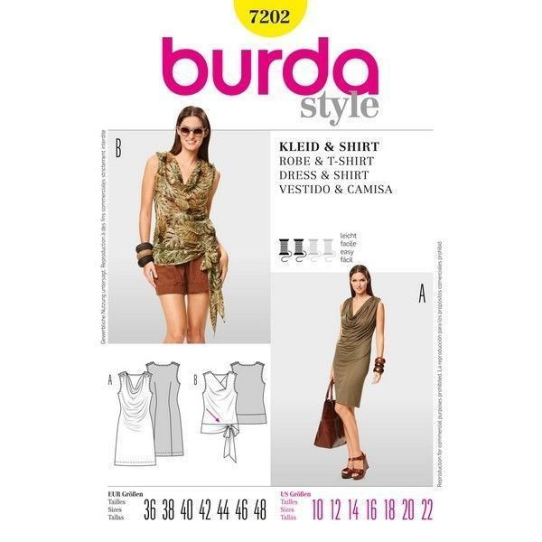 Выкройка Burda 7202 - Платье, Блузон - купить с доставкой по выгодным ...