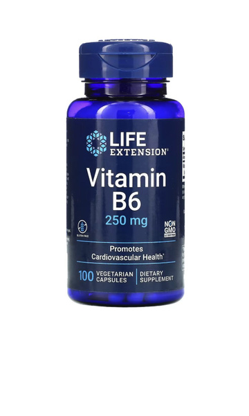 Витамин В-6 (Пиридоксин) LIFE EXTENSION Vitamin B6 250 mg 100 капсул ...