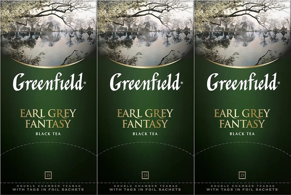 Greenfield Чай Earl Grey Fantasy в пакетиках черный ароматизированный 3 ...
