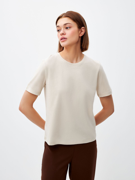 Футболка Sela, размер 44, цвет светло-бежевый, 100% хлопок - купить по выгодной цене в интернет ...