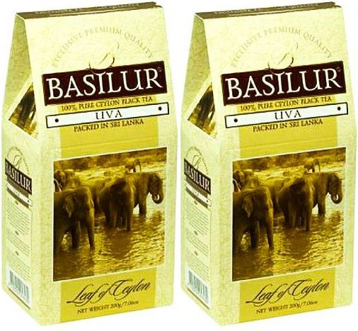 Чай черный Basilur Лист Цейлона UVA листовой, комплект: 2 упаковки по ...