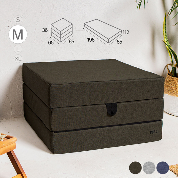 Бескаркасный пуф CUBes FOAM Матрас, Рогожка, Размер Mоливковый купить c ...