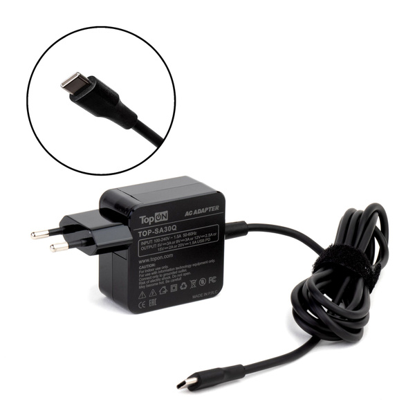 Блок питания TopON для Samsung 20V 1.5A/ 15V 2A / 9V 3A / 5V 3A USB ...