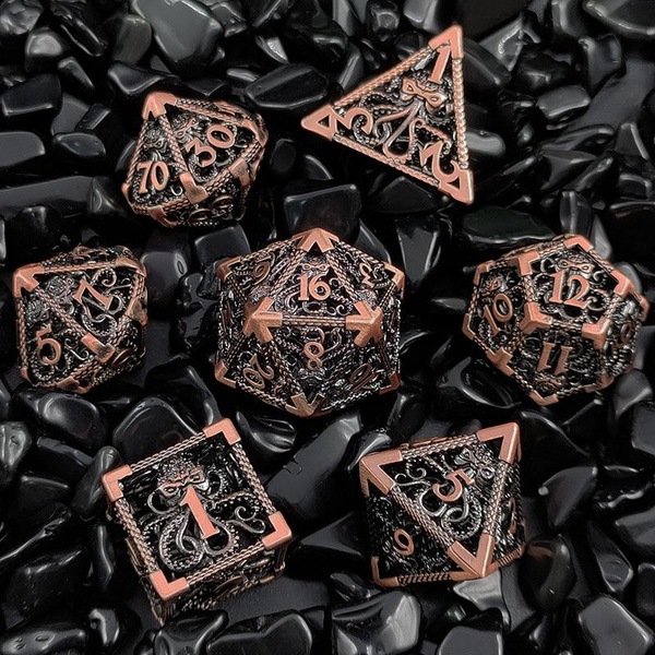 Металлические полые кости DND Dungeons & Dragons многогранник, настольная игра TRPG Digital ...
