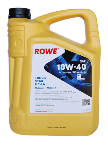 Моторное масло ROWE 10W-40 НС-синтетическое - купить в интернет ...