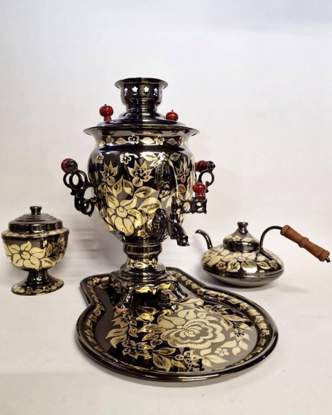 Купить электрический чайник электрический 3 литра Цветочек на черном с ...