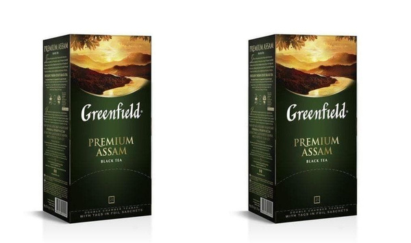 Greenfield Чай черный Premium Assam, 25 пакетиков по 2 г, 2 уп - купить ...