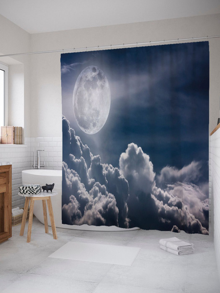 Штора для ванной 200x180 см JoyArty ширма плотные ширина 180 высота 200 для бани санузлов дома ...