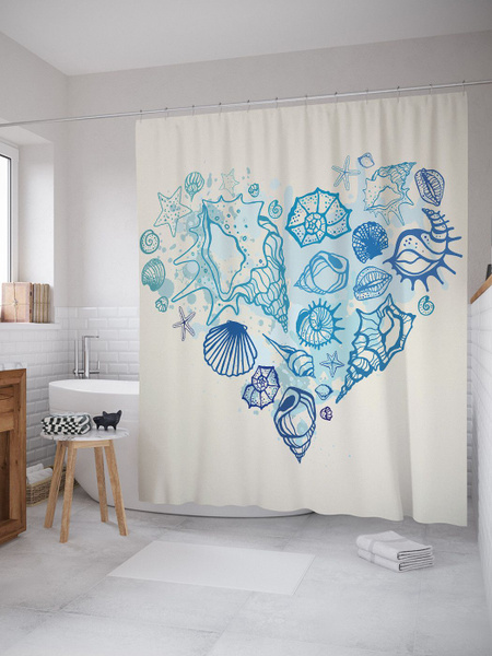 Штора для ванной 200x180 см JoyArty ширма плотные ширина 180 высота 200 ...