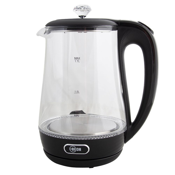Чайник электрический BEON BN-3023, стекло 1.7л, 2200Вт, LED-подсветка, полностью съемная крышка ...