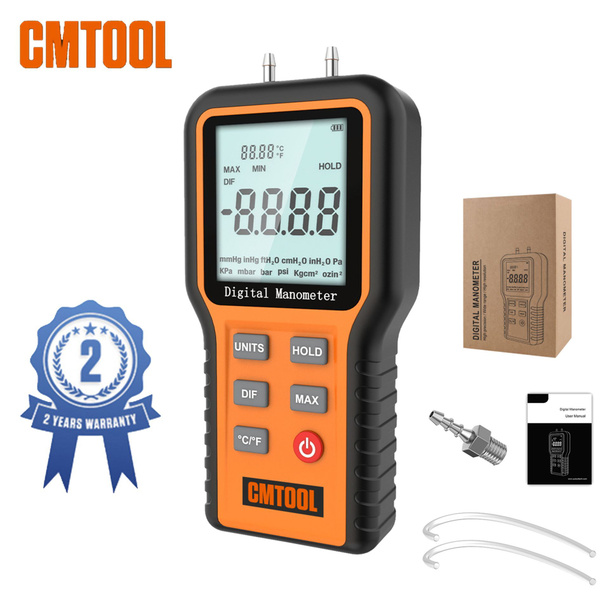 CMTOOL портативный цифровой манометр, 20,68 кпа, манометр HVAC с 12 ...