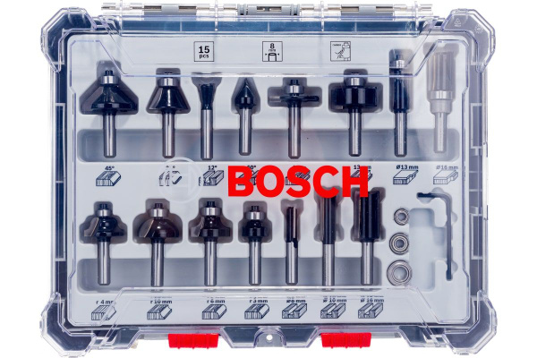 Набор фрез Bosch 2607017472, 15 шт - купить с доставкой по выгодным ...