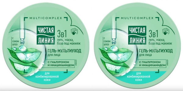 Чистая Линия Гель-мультиуход для лица для комбинированной кожи 3 в 1 ...