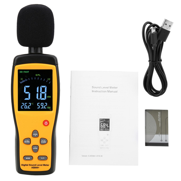 SMART SENSOR AS844+ Измеритель уровня звука ЖК-цифровой децибелометр ...