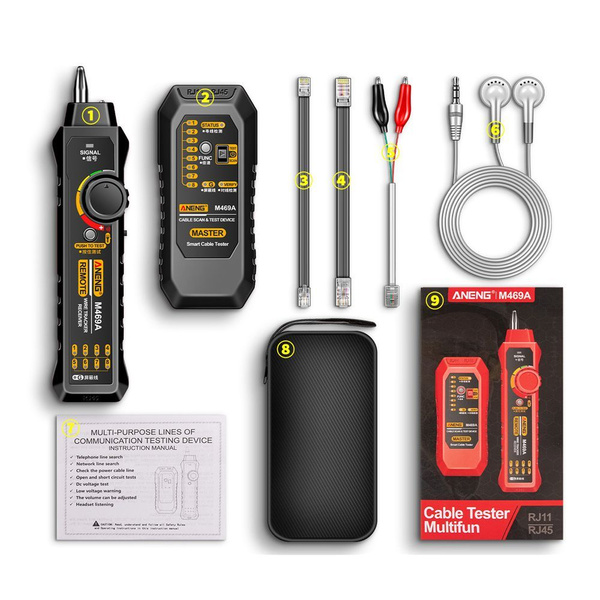 AКабельный тестер ,ANENG M469 AКабельный тестер-трассоискатель сети ...