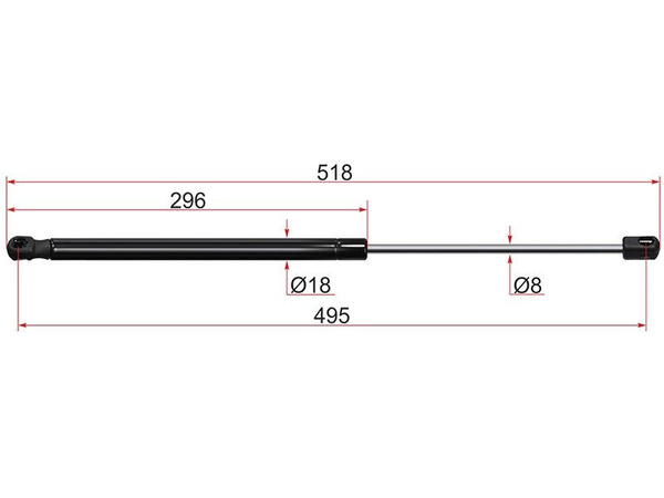 Амортизатор крышки багажника AUDI Q5 08- - SAT арт. ST-8R0827552 ...