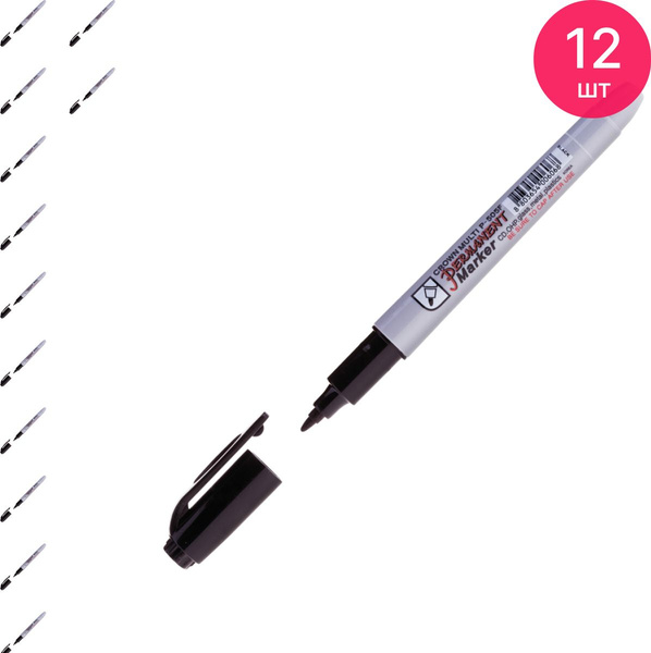 Маркер Crown Multi Marker Super Slim перманентный черный пулевидный ...