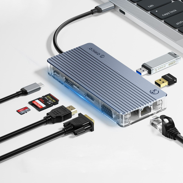 USB разветвитель 11 в 1 USB HUB ORICO WB-11P-V1 Type-C HUB,Usb 3.0 хаб ...