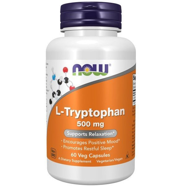 Триптофан, Нау, NOW L-Tryptophan, 500 мг, 60 вег. капс. - купить с ...