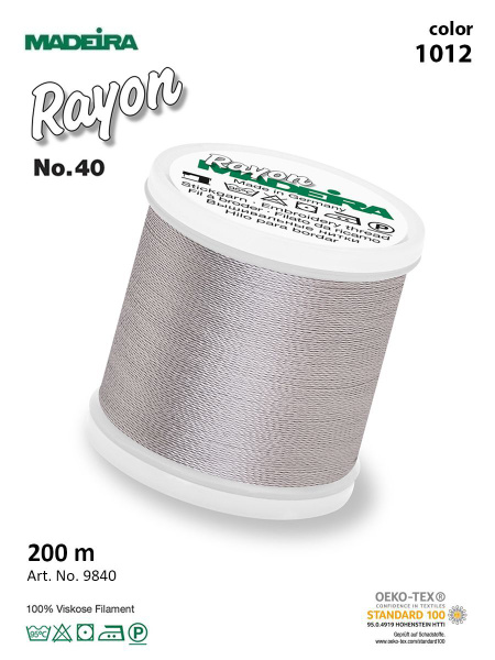 Rayon Madeira № 40, 200м искусственный шелк для вышивальных машин №1012 ...