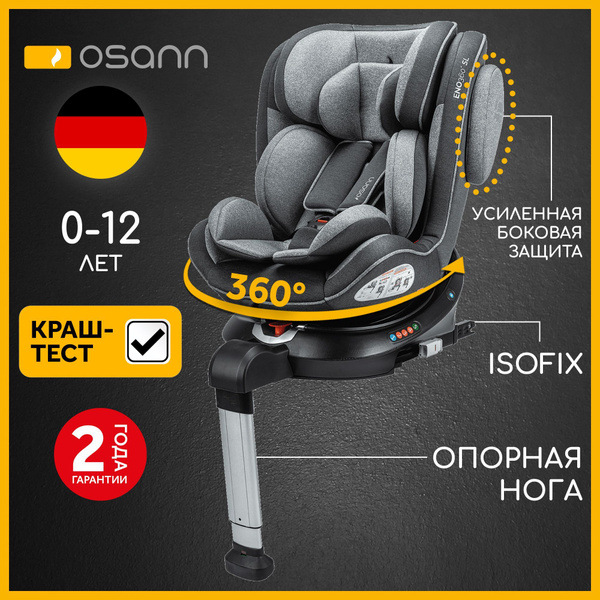 Автокресло детское Osann ENO360 SL Universe Grey от 0 до 36 кг, c ...