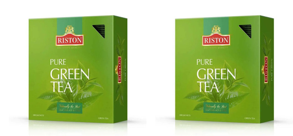 Riston Чай зеленый Pure green, 100 пакетиков, 2 уп - купить с доставкой ...