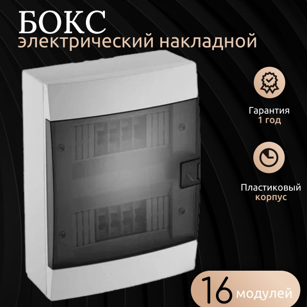 Бокс/Щит распределительный ЩРН-П-16 модулей накладной пластик белый ...