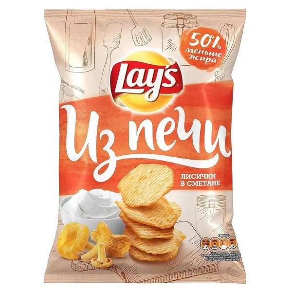 Чипсы картофельные Lay's Из печи Лисички в сметане 85гр*6шт - купить с доставкой по выгодным ...