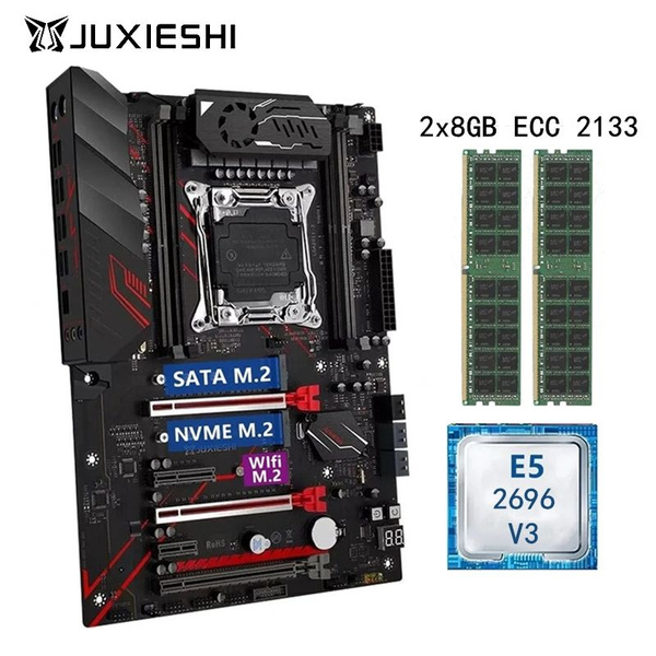 Материнская плата JUXIESHI X99 MR9A PRO MAX+E5 2696 V3+2×8 ГБ ECC 2133 купить по низкой цене с ...