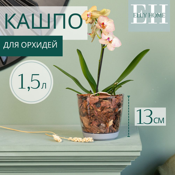 Elly Home Кашпо, 13 см х 14 см х 10 см, 1.5 л, 1 шт - купить с ...