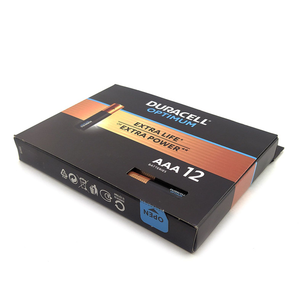 Батарейка (12шт) мизинчиковая DURACELL LR03 (AAA) Optimum 1.5В щелочная ...