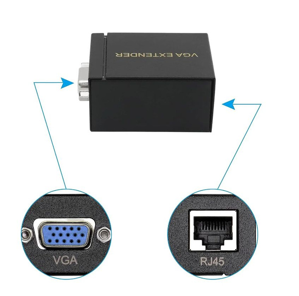 Кабель VGA (D-Sub), RJ-45 Ethernet RJ-45 гнездо - VGA гнездо Переходник ...