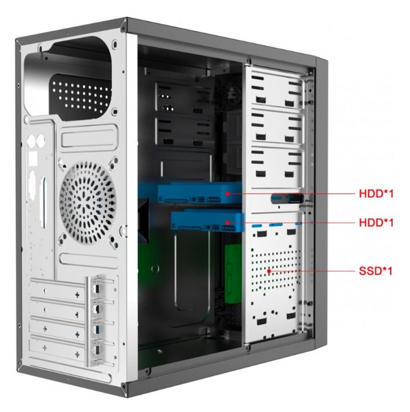 Foxline Компьютерный корпус FZ-059-SX450R-U32C, черный (FZ-059-SX450R-U32C) - купить с доставкой ...