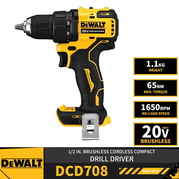 DEWALT DCD708 ATOMIC 20V MAX* Brushless аккумуляторная компактная дрель ...