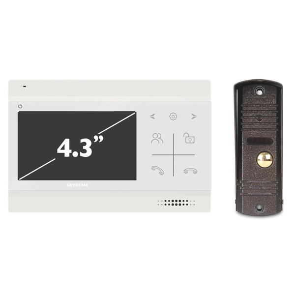 Видеодомофон SKYBEAM Комплект видеодомофона 600TVL 4.3" купить по ...