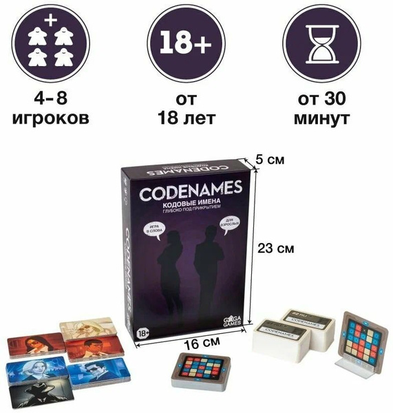 Весёлая настольная игра "Кодовые имена (Codenames). Глубоко под ...