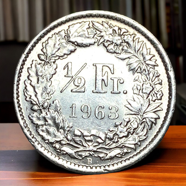 Монета Швейцария 1/2 франка 1963 года. Гельвеция. Серебро. Люксовое состояние - купить в ...