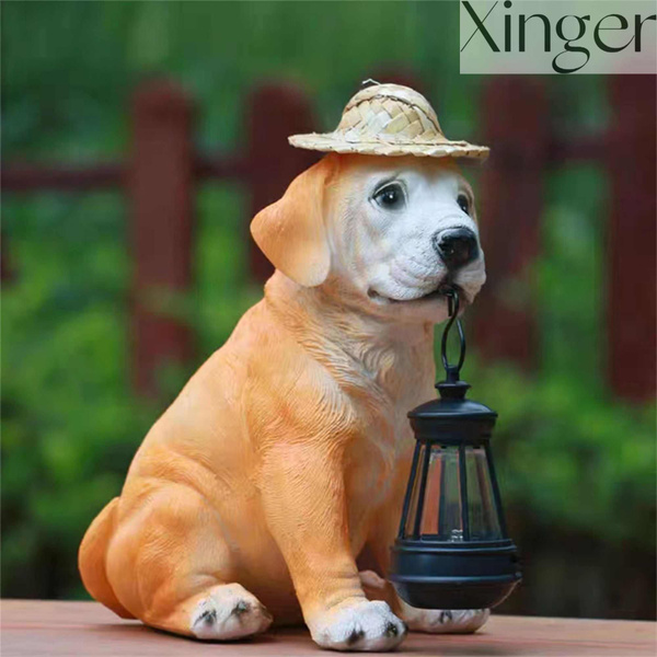 фонарики на солнечных батареях для сада Собака с фонарем Солнечный садовый уличный светильник
